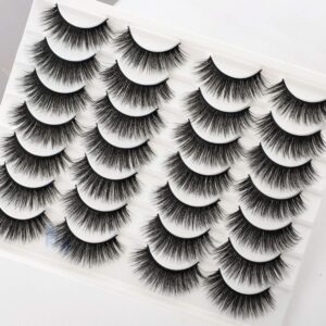 Newcally Lashes Fake Eyelashes Long Dramatic Thick Volume Faux Mink Eye Lashes 14 Pairs Pack