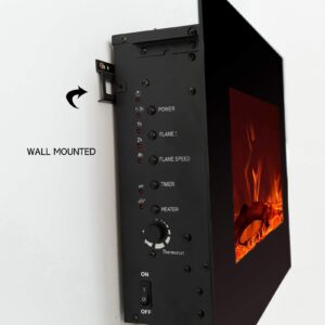 C-Hopetree 22 Inch Wide Electric Fireplace, Wall Mounted or Freestanding Portable Room Heater with Remote and Thermostat