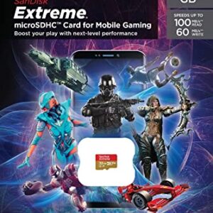 SanDisk 32GB Extreme for Mobile Gaming microSD UHS-I Card - C10, U3, V30, 4K, A1, Micro SD - SDSQXAF-032G-GN6GN