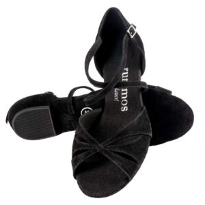 Rummos Womens Dance Shoes Lola 024 - Nubuk Black - Regular Fitting - 0.8" Bloc Heel - Size: EUR 40,5