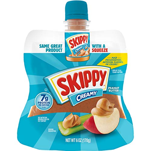 SKIPPY Squeeze Creamy Peanut Butter, 6 Ounce (Pack of 6)