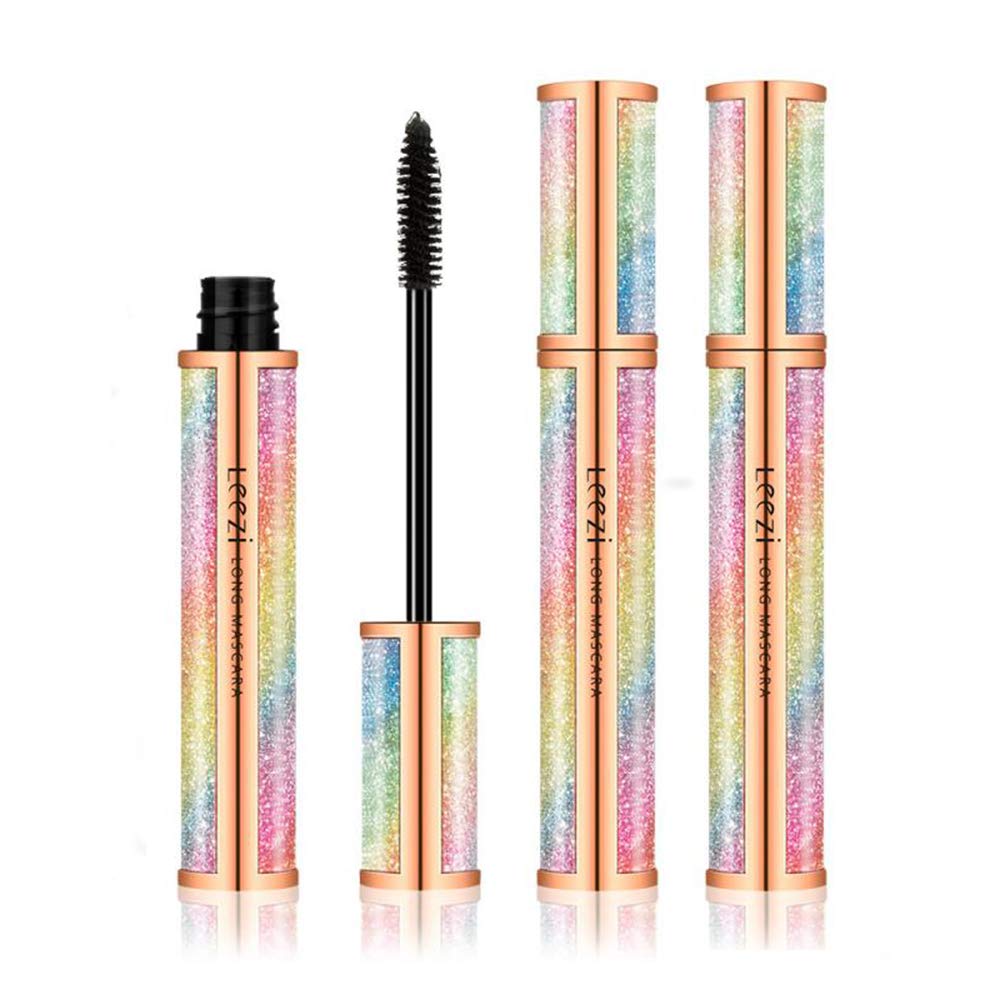 4D Silk Fiber Eyelash Mascara Waterproof - Thick Long Lasting Smudge-Proof Natural 4D Fiber Mascara, Curling Lashes Lengthening Mascara, All Day Exquisitely, Extra Long 4D Mascara Black (Pack of 2)