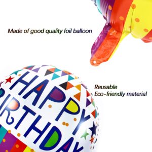 30 Pcs Happy Birthday Floating Balloons helium Foil Balloons Aluminum Foil Globe Balloons 18 Inches Party for Birthday Party Decoration, 10 Patterns