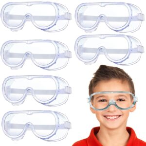 abudder 6 pieces kids safety goggles,protective goggles crystal clear eye safety glasses for boys and girls