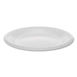 pactiv laminated foam dinnerware, plate, 6" diameter, white, 1,000/carton