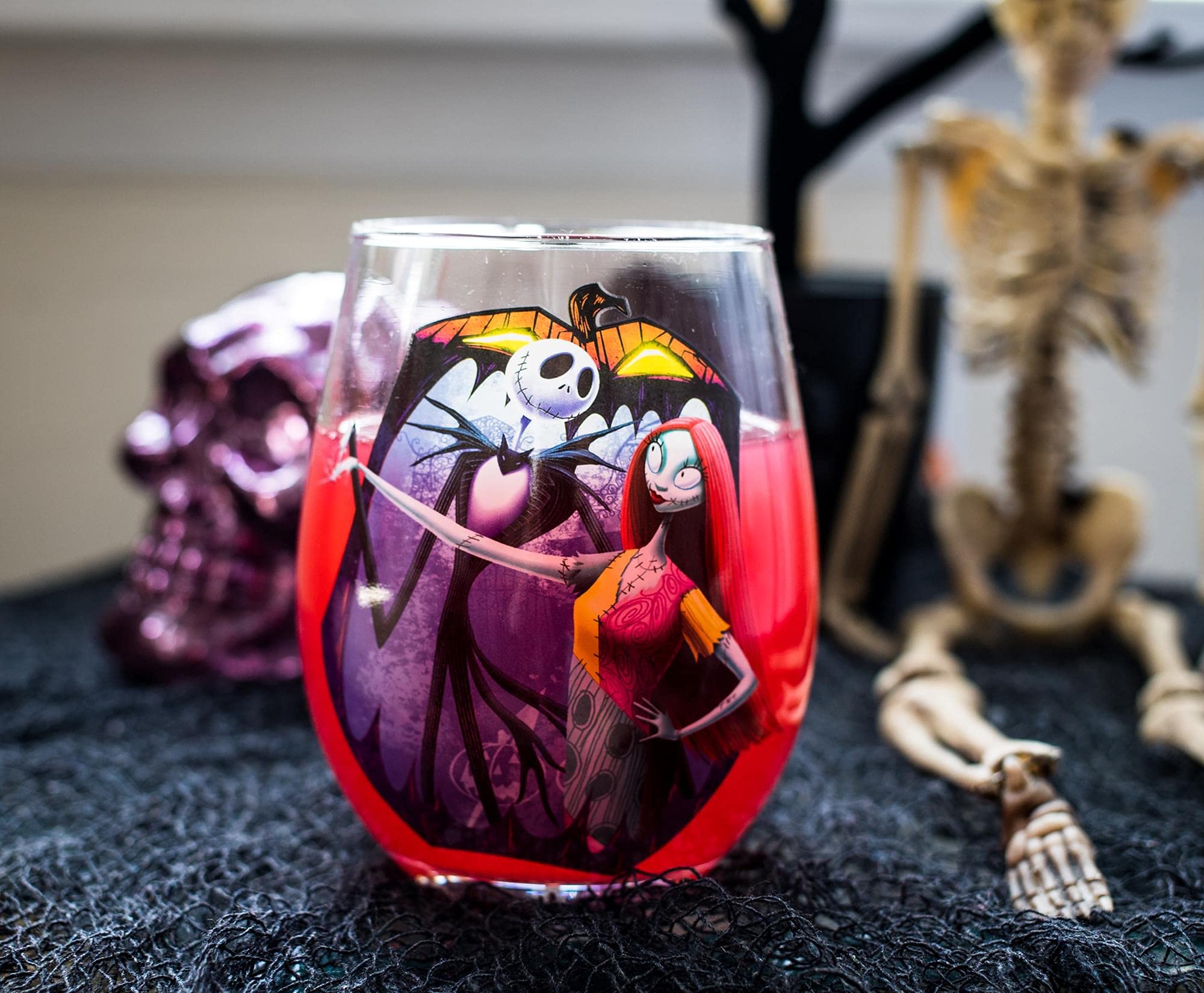 The Nightmare Before Christmas "Meant To Be" Stemless Glass | Holds 20 Ounces