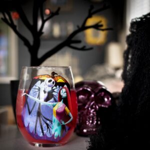 The Nightmare Before Christmas "Meant To Be" Stemless Glass | Holds 20 Ounces