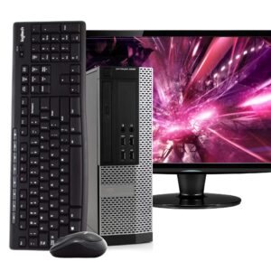 dell optiplex 9020 desktop computer pc, intel quad-core i5, 500gb hdd storage, 8gb ddr3 ram, windows 10 pro, dvd, wifi, 24in monitor, wireless keyboard and mouse (renewed)