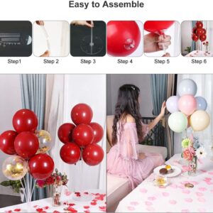 Balloon Stand Holders Kit for Party and Wedding Decorations Celebrations 10 Sets Balloon Stand Holders Kit with 70 Sticks 70 Cups and 10 Bases - Table