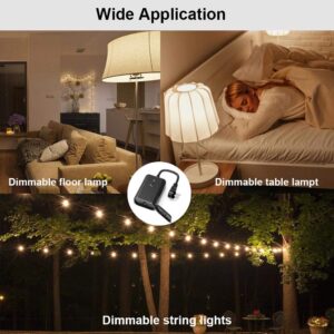 SUNTHIN Outdoor Dimmer for String Lights, WiFi Smart Dimmer Switches Works with Alexa and Google Assistant, IP44 Waterproof Outdoor Light Dimmer with Max Power 350W for Incandescent, 150W for LED