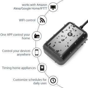 SUNTHIN Outdoor Dimmer for String Lights, WiFi Smart Dimmer Switches Works with Alexa and Google Assistant, IP44 Waterproof Outdoor Light Dimmer with Max Power 350W for Incandescent, 150W for LED