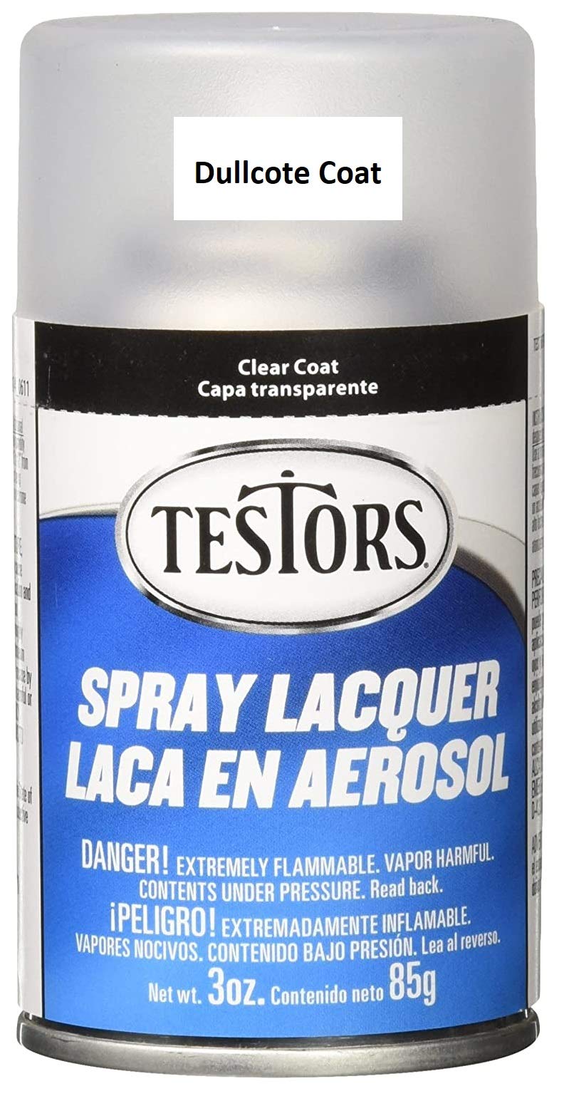 Testors Spray Enamel, Clear Dullcote Coat and Clear Glosscote Coat, Two 3oz Cans of Each with Make Your Day Paint Brushes