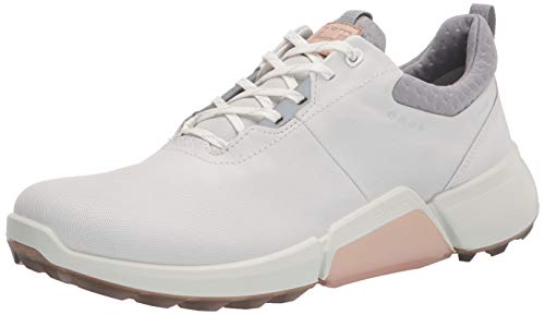 ECCO Women's Biom Hybrid 4 Gore-TEX Waterproof Golf Shoe, White/Silver Grey, 6-6.5