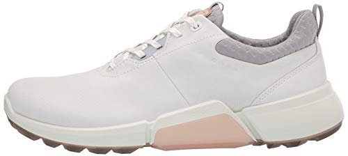 ECCO Women's Biom Hybrid 4 Gore-TEX Waterproof Golf Shoe, White/Silver Grey, 6-6.5