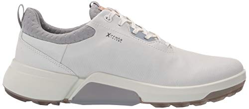 ECCO Women's Biom Hybrid 4 Gore-TEX Waterproof Golf Shoe, White/Silver Grey, 6-6.5