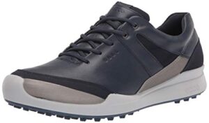 ecco women's biom hybrid hydromax water-resistant golf shoe, marine/buffed silver/night sky, 9-9.5