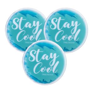 twelvelittle stay cool ice pack - portable, reusable gel ice packs to keep bottles, food or snacks fresh, reduce swelling, soothe breastfeeding engorgement - 3 pack