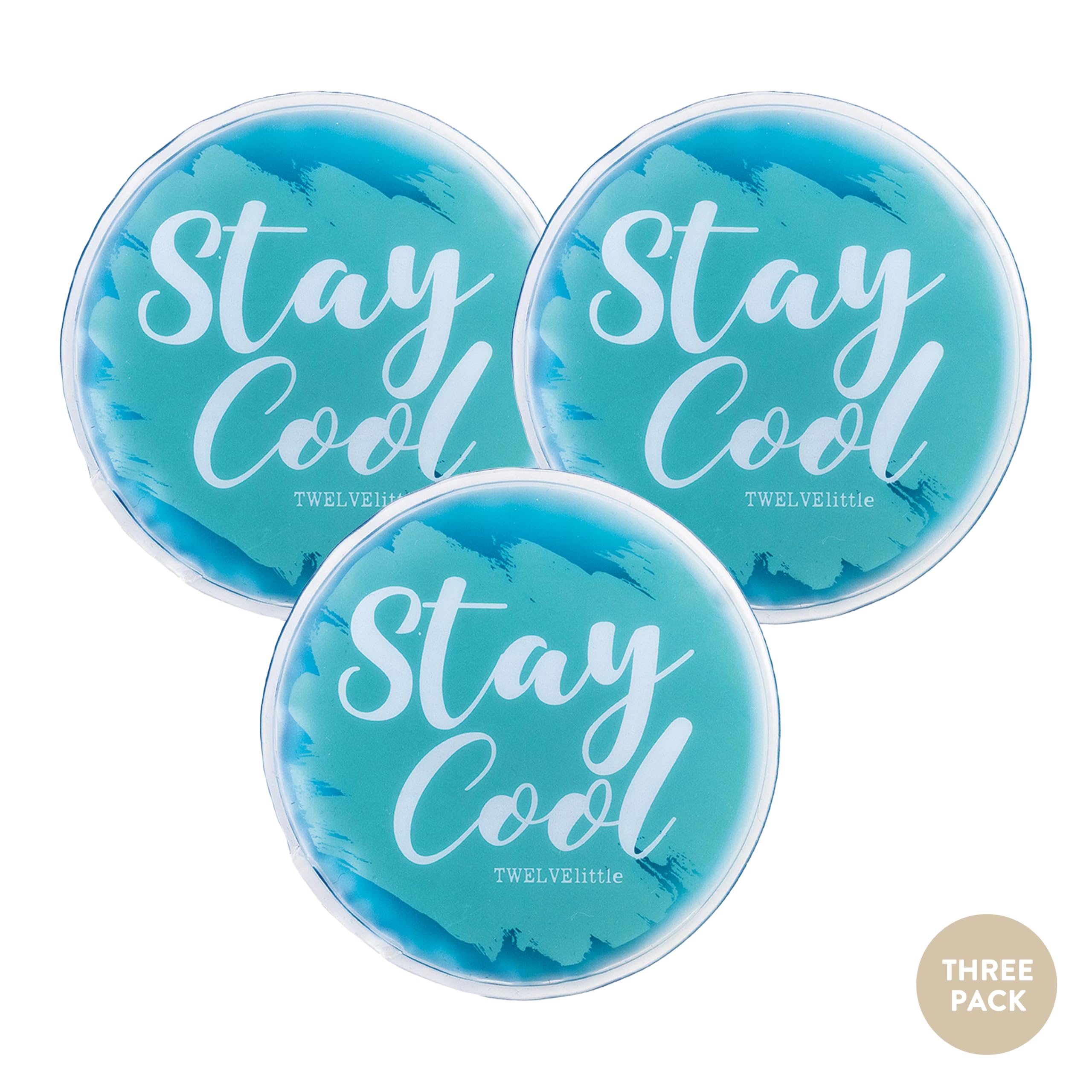 TWELVElittle Stay Cool Ice Pack - Portable, Reusable Gel Ice Packs to Keep Bottles, Food or Snacks Fresh, Reduce Swelling, Soothe Breastfeeding Engorgement - 3 Pack