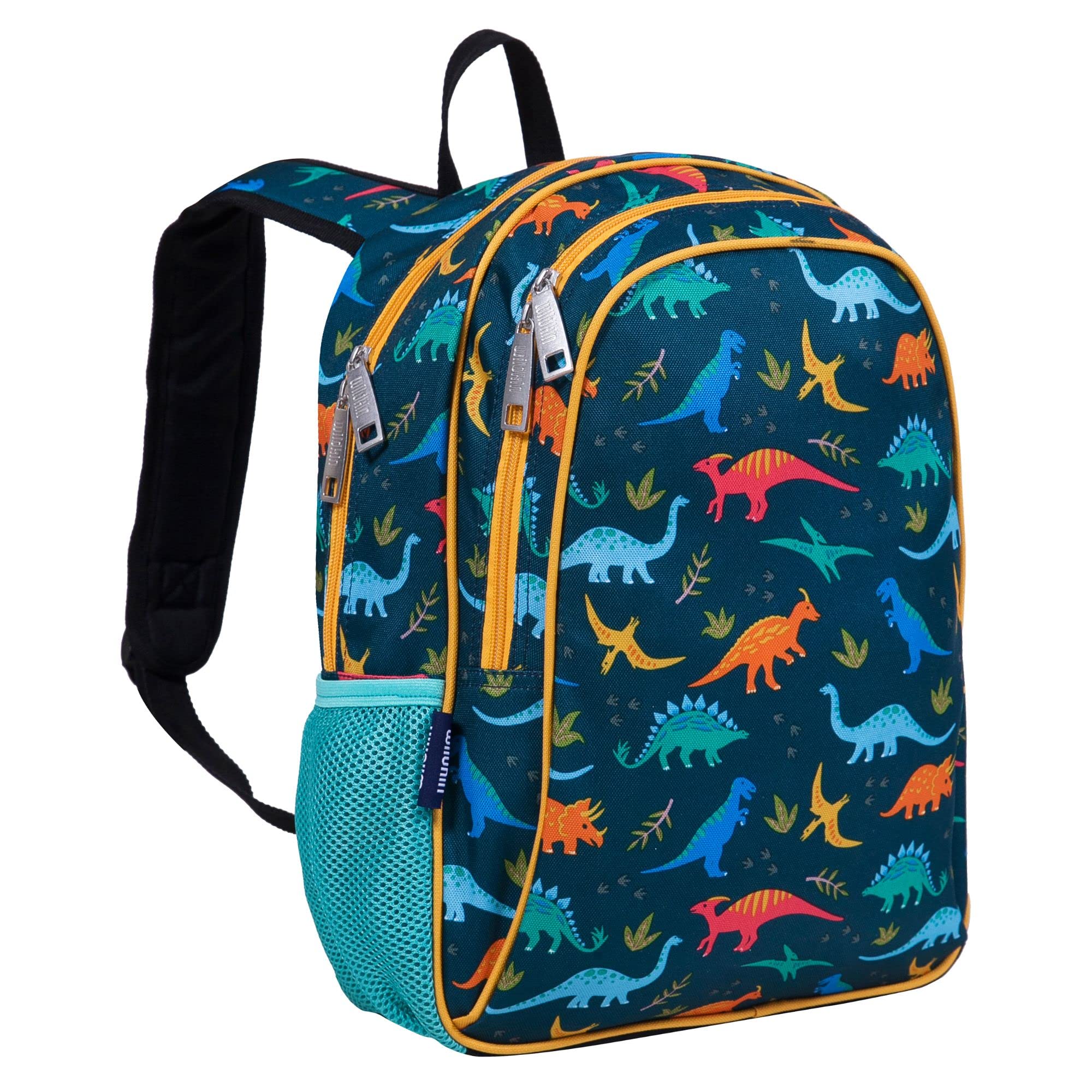 Wildkin 15-Inch Kids Backpack for Boys & Girls, Perfect for Early Elementary Daycare School Travel, Features Padded Back & Adjustable Strap (Jurassic Dinosaurs)