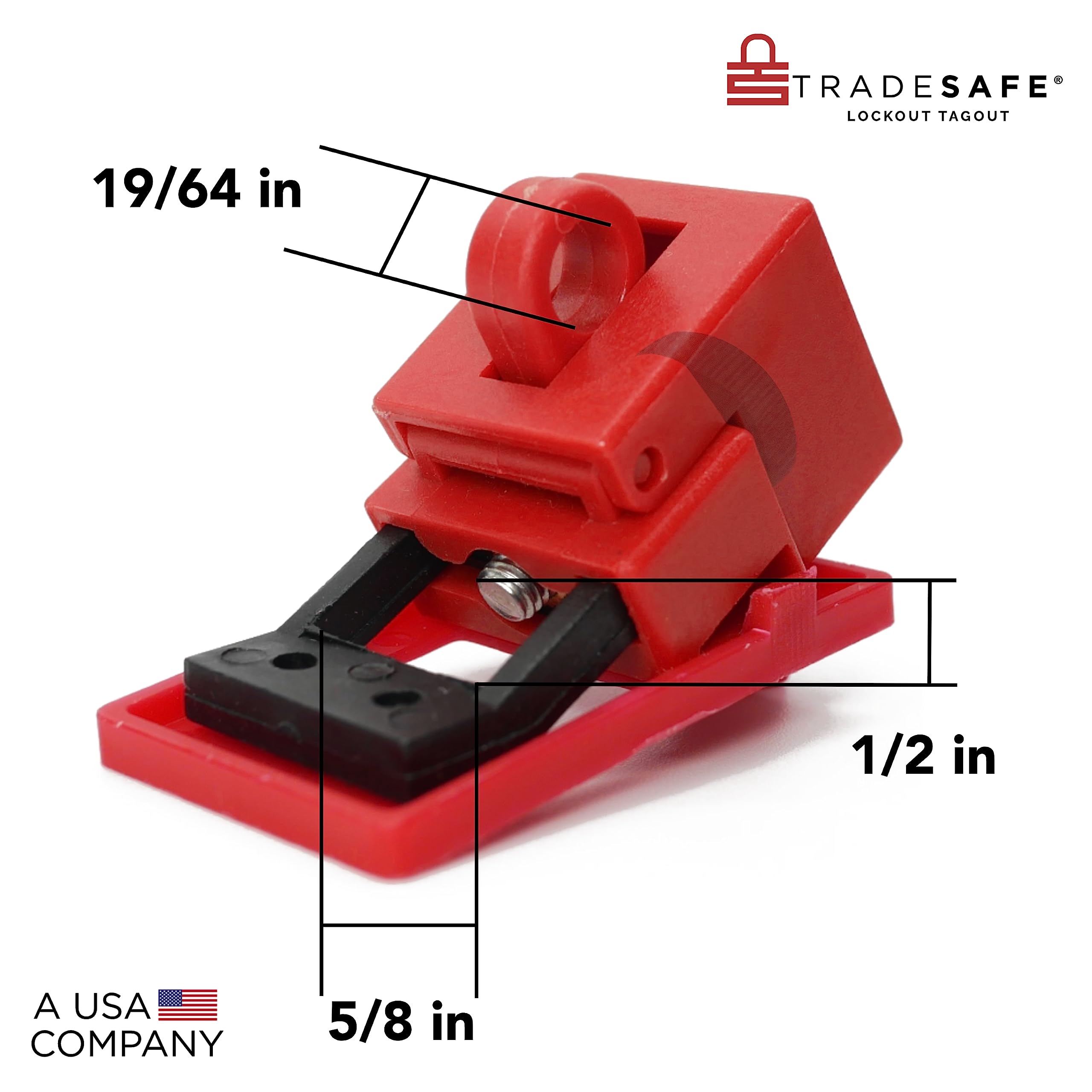 TRADESAFE Circuit Breaker Lockout Device, 10 Pack, 120/277 Volt, Clamp-on Single Pole Breaker Lock Out Device, OSHA Compliant, Premium Grade, Medium