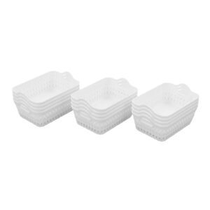 Nesmilers 12 Packs Small Storage Basket Tray, White Desktop Tray Baskets