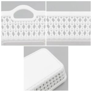 Nesmilers 12 Packs Small Storage Basket Tray, White Desktop Tray Baskets