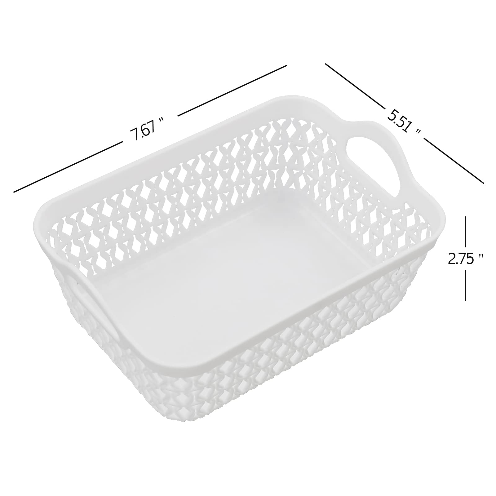 Nesmilers 12 Packs Small Storage Basket Tray, White Desktop Tray Baskets