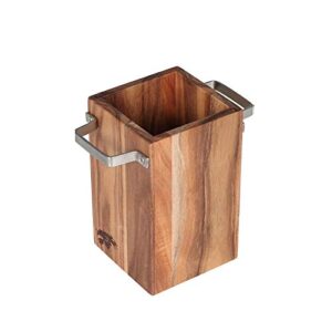 dulton k19-0108 acacia cutlery stand, acacia cutlery stand, handle included, height 5.1 inches (130 mm), width 4.7 inches (120 mm), depth 3.1 inches (80 mm)