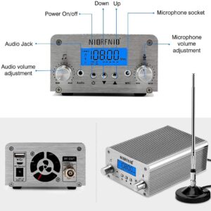 NIORFNIO 15W Fm Transmitter - Bluetooth Wireless Stereo Broadcasting Range 87-108mhz Transmitter, Used in Churches, Cars, Shopping Malls, Lecture Halls, Private Radio Stations