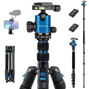 tripod for camera, 81" camera tripod stand, 83 inches dslr tripods & monopods, heavy duty travel tripod for binoculars laser level spotting scope telescope, professional complete tripod units