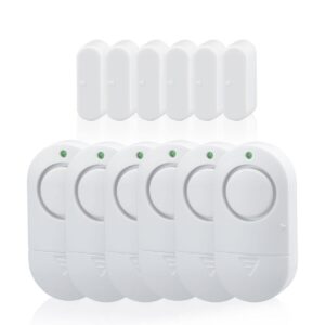 door window alarm, toeeson 120 db window chime alarms for home, white door alarms for kids safety