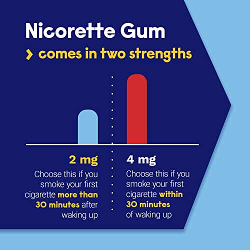 Nicorette 4 Mg Nicotine Gum to Help Quit Smoking with Behavioral Support Program - White Ice Mint Flavored Stop Smoking Aid, 160 Count