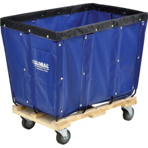 global industrial 8 bushel, blue vinyl basket bulk truck, unassembled, 34"l x 22"w x 30-1/2"h