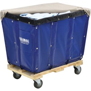 Global Industrial 8 Bushel, Blue Vinyl Basket Bulk Truck, Unassembled, 34"L x 22"W x 30-1/2"H