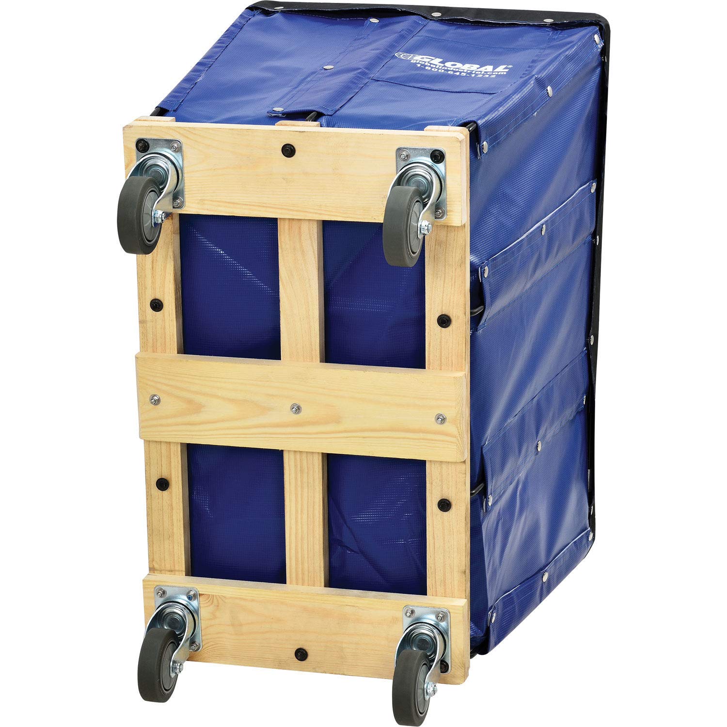 Global Industrial 8 Bushel, Blue Vinyl Basket Bulk Truck, Unassembled, 34"L x 22"W x 30-1/2"H