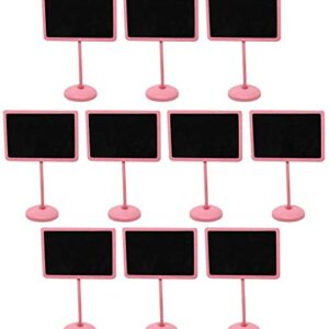 10pcs Mini Blackboard Mini Wooden Wedding Blackboard Chalkboard Place Cards Message Board Label Table with Stand Base - Pink