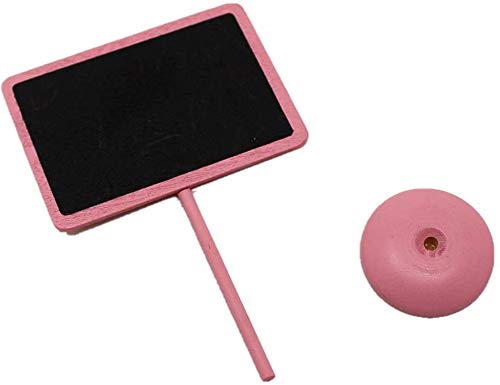 10pcs Mini Blackboard Mini Wooden Wedding Blackboard Chalkboard Place Cards Message Board Label Table with Stand Base - Pink