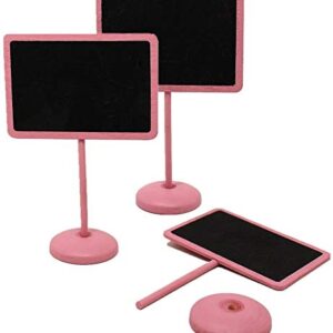 10pcs Mini Blackboard Mini Wooden Wedding Blackboard Chalkboard Place Cards Message Board Label Table with Stand Base - Pink