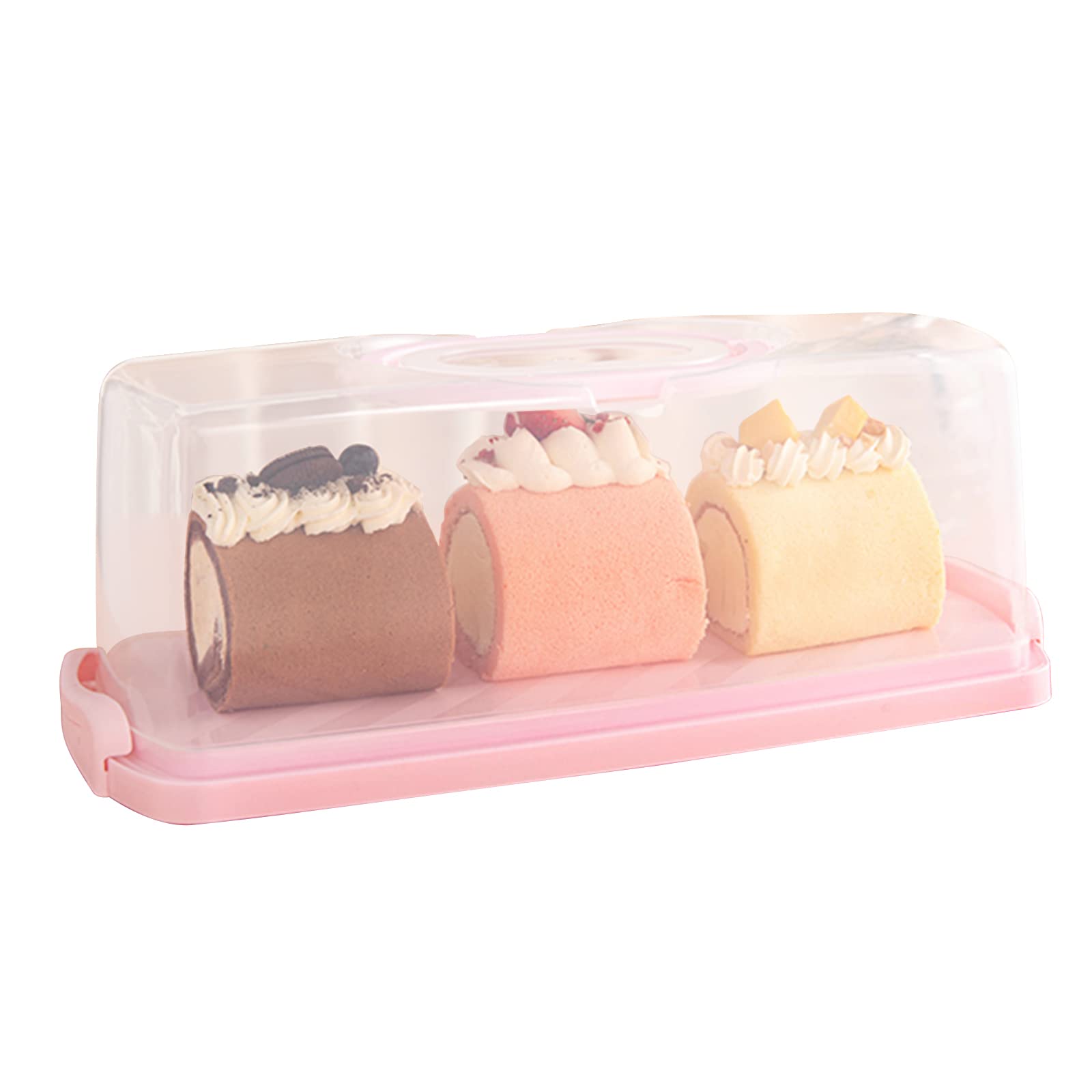 Portable Plastic Rectangular Loaf Bread Box with Clear Lid 13inch Translucent Cake Container Keeper for Storing and Transporting Loaf Cakes,Banana Bread,Pumpkin Bread (White, 1 Pack)