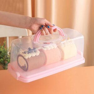 Portable Plastic Rectangular Loaf Bread Box with Clear Lid 13inch Translucent Cake Container Keeper for Storing and Transporting Loaf Cakes,Banana Bread,Pumpkin Bread (White, 1 Pack)