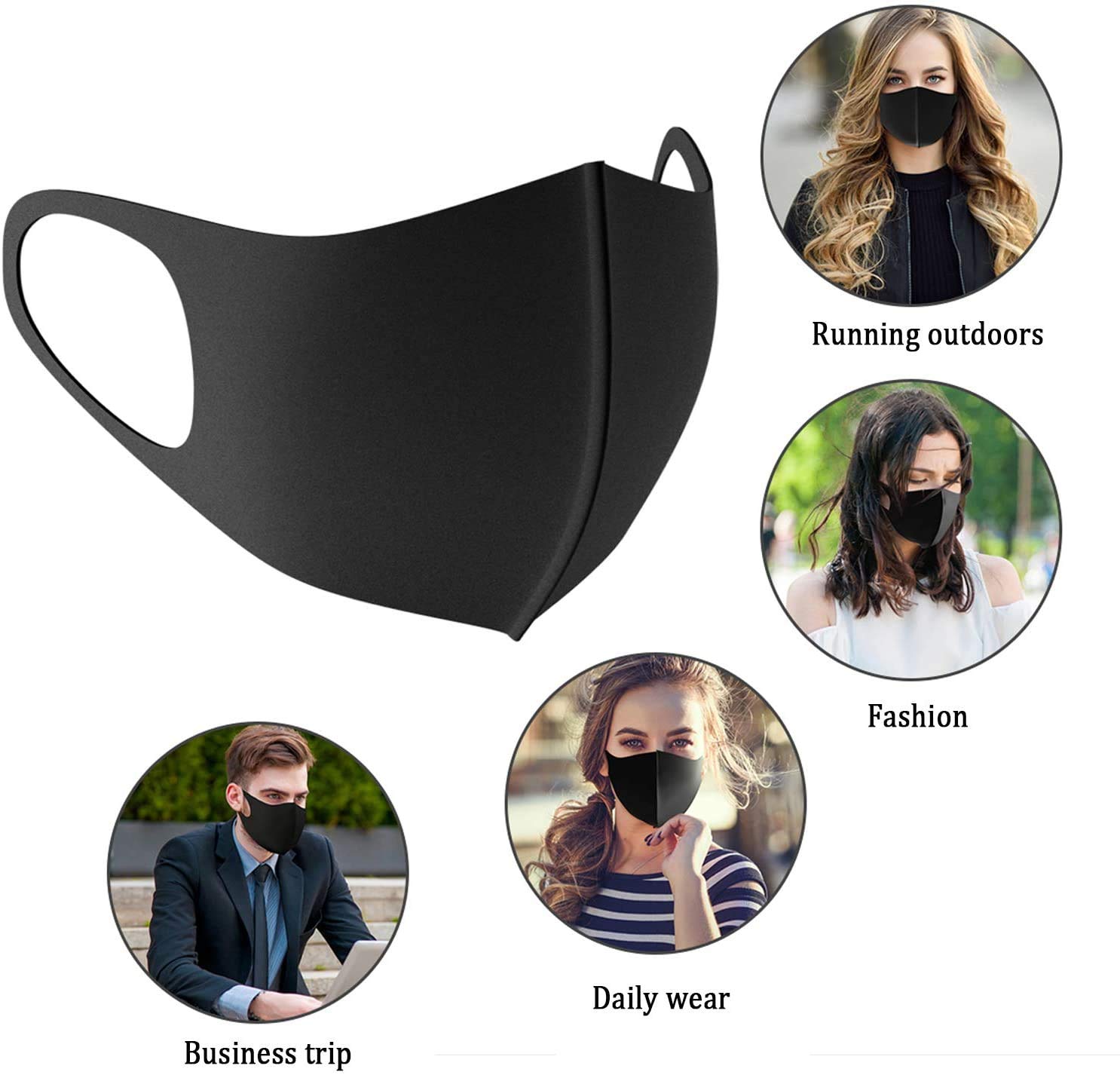 GACEMIU 20 Pack Face Mask Reusable Adjustable Protection Fashion Unisex Washable Reusable Mouth Face Protection from Dust Pollen Pet Dander Fashionable Anti-Smog