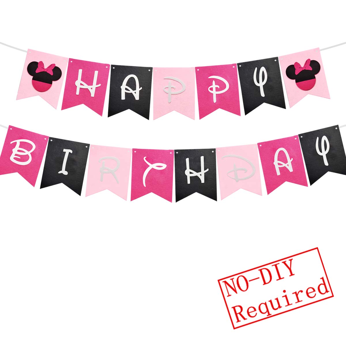 Minnie Birthday Banner, Minnie themed party supplies, girl birthday party decoration items