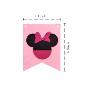 Minnie Birthday Banner, Minnie themed party supplies, girl birthday party decoration items