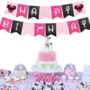 Minnie Birthday Banner, Minnie themed party supplies, girl birthday party decoration items