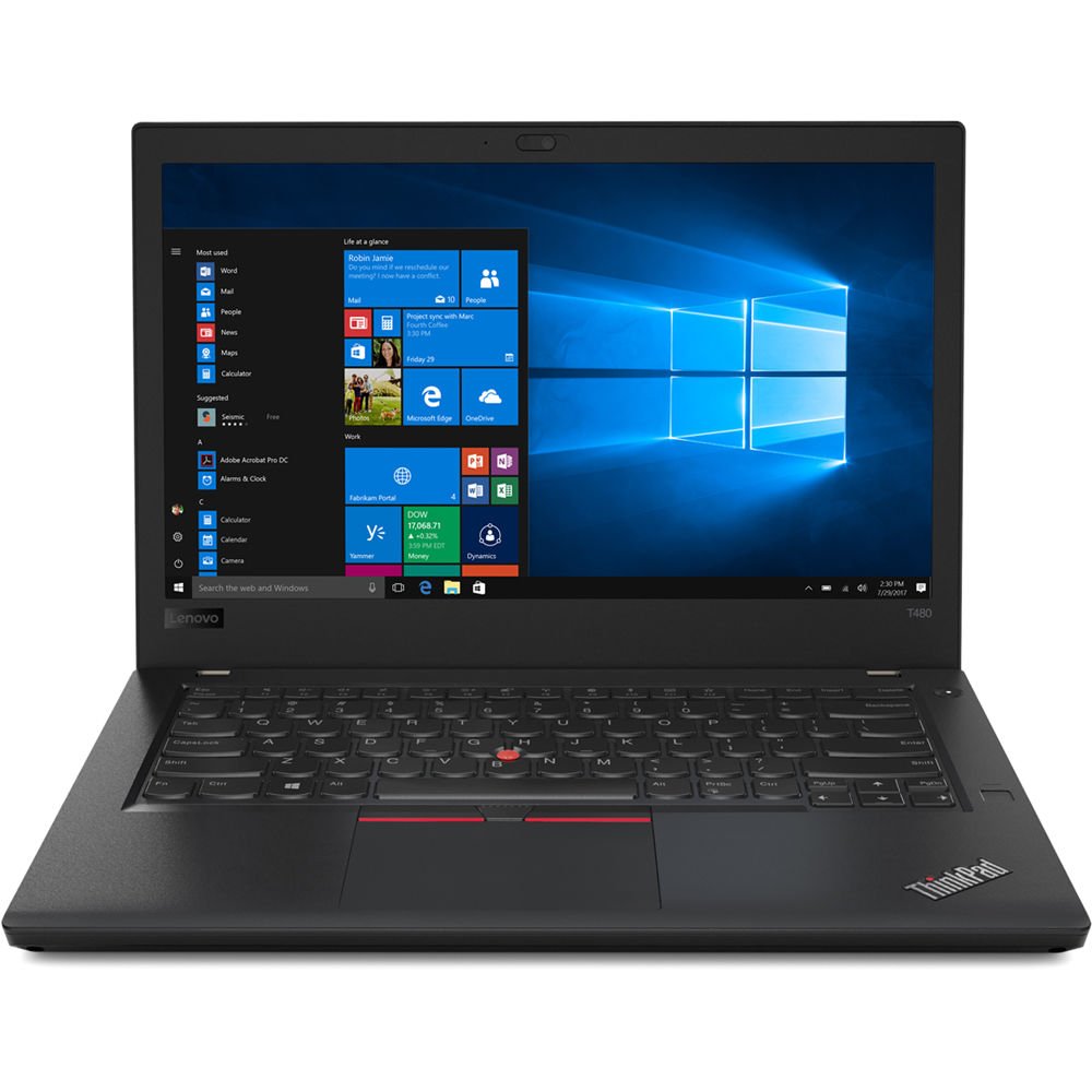 Lenovo Thinkpad T480 Business Laptop - Intel i7-8650u Quad 1.9GHz (Max 4.2GHz), 16GB DDR4, 512GB PCIe SSD, 14" FHD Display, USB-C, HDMI, Thunderbolt-3, FPR, Backlit Keyboard, W10Pro (Renewed)