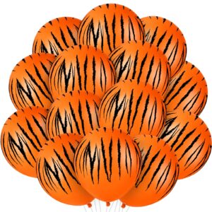 40 pieces tiger balloons tiger print stripes balloons jungle animal balloons animal theme party safari balloons for zoo party supplies jungle birthday party decoration