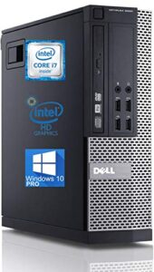 dell optiplex 9020 small form factor desktop - intel i7-4770 upto 3.9ghz, hd graphics 4600 4k support, 8gb ram, 1tb ssd, displayport, hdmi, dvd, wi-fi, bluetooth, tdl - windows 10 pro (renewed)