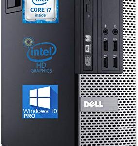 Dell Optiplex 9020 Small Form Factor Desktop - Intel i7-4770 Upto 3.9GHz, HD Graphics 4600 4K Support, 8GB RAM, 1TB SSD, DisplayPort, HDMI, DVD, Wi-Fi, Bluetooth, TDL - Windows 10 Pro (RENEWED)