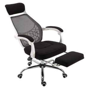 vinsetto ergonomic high back mesh office chair swivel reclining computer desk chair with retractable footrest, headrest, padded armrest