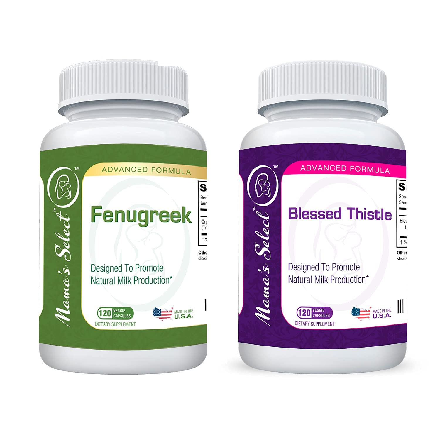 Mama's Select Fenugreek and Blessed Thistle Combo Bundle for Breastfeeding and Lactation